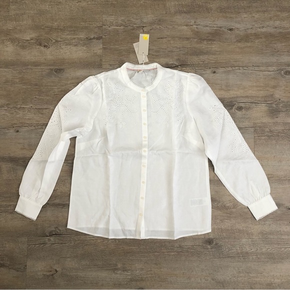 Boden | Tops | Boden Cut Work High Neck Shirt 2 | Poshmark